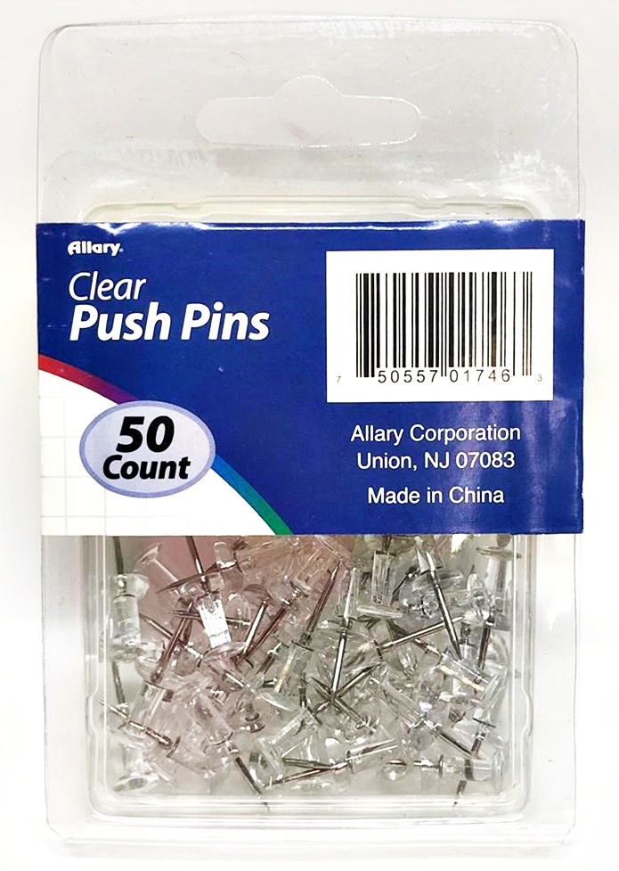 Allary #1746 Clear Push Pins, 50 Count | eBay